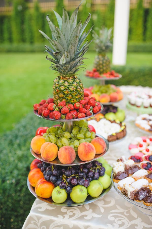 Fruit Table at Yard stock image. Image of gourmet, decoration - 68317721