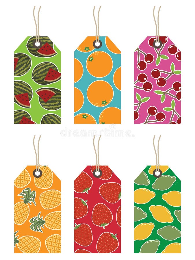 Fruit tags stock vector. Illustration of graphic, pink - 14290738