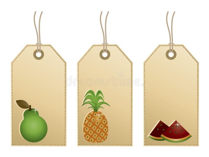 Fruit tags stock vector. Illustration of leaf, fruit - 19551246