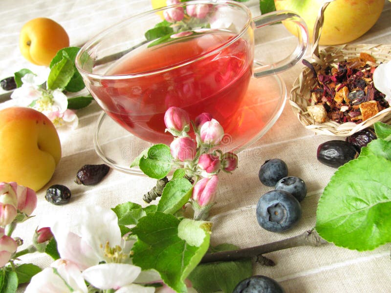 Fruit tea stock image. Image of rose, berry, apples, berries - 16263109