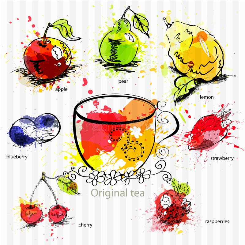 Fruit tea stock vector. Illustration of grow, design - 20689348