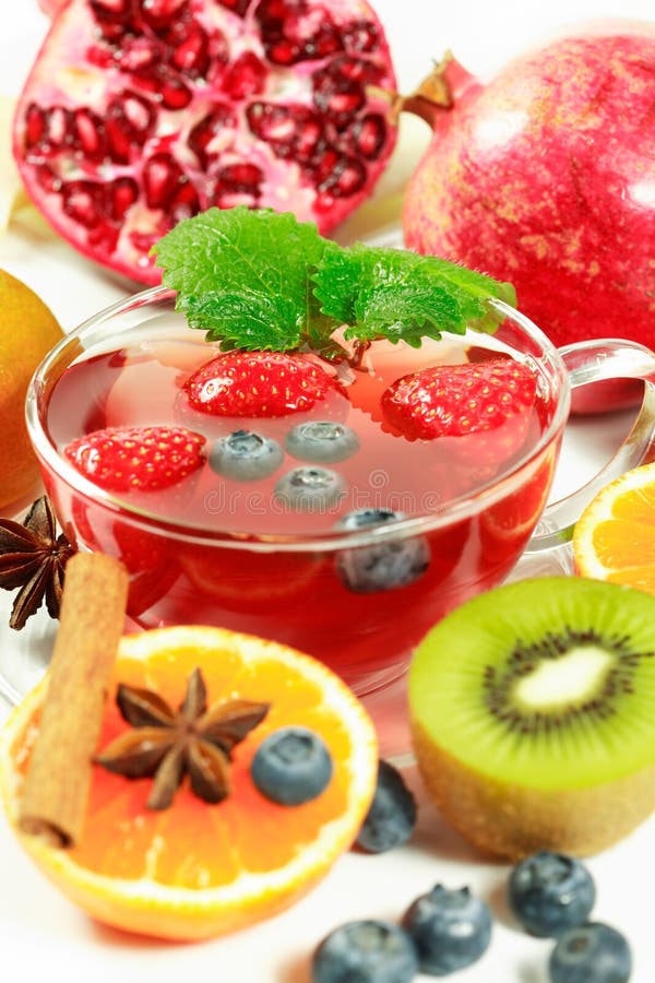 Fruit tea stock image. Image of cinnamon, detail, mandarin - 5735499