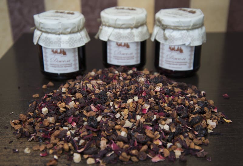 Fruit Tea Blend with a Delicious Fresh Berry Jam. Stock Image - Image ...