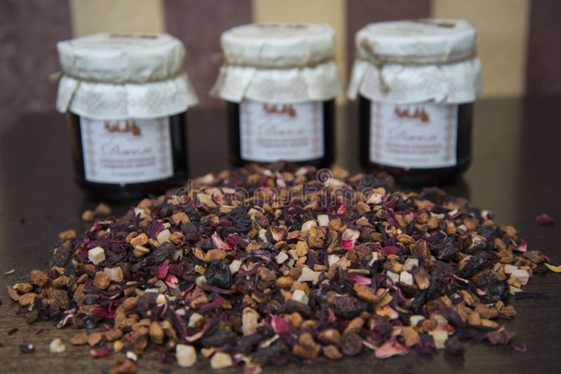 Fruit Tea Blend with a Delicious Fresh Berry Jam. Stock Image - Image ...