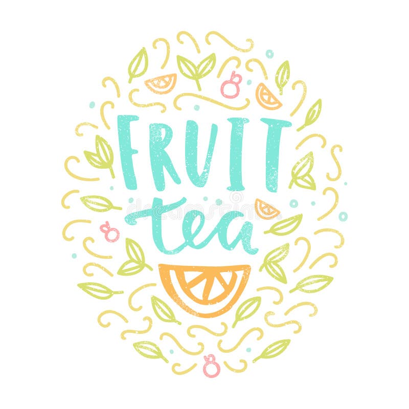 Fruit tea label. stock vector. Illustration of drawn - 88407095