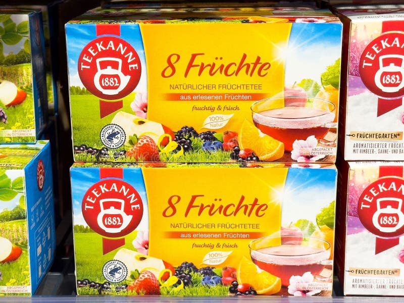 Fruit Tea Packaging Featuring Eight Different Fruits, Vibrant Colors ...