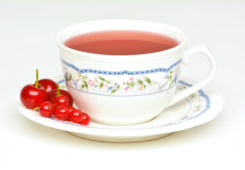 Fruit Tea with Sour Cherries and Red Currant Stock Image - Image of ...