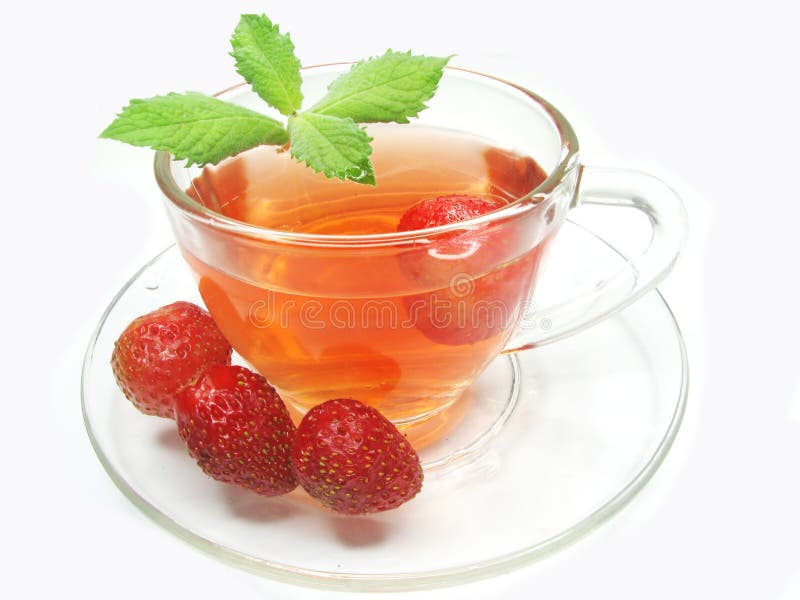 Fruit Tea with Strawberry and Mint Stock Image - Image of summer ...
