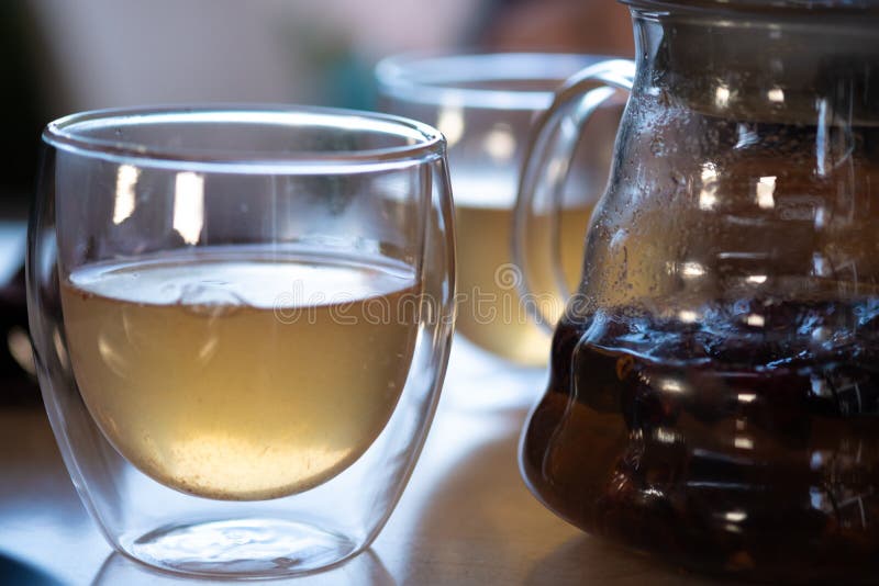 Fruit Tea in a Transparent Teapot and Mug. Stock Photo - Image of fresh ...