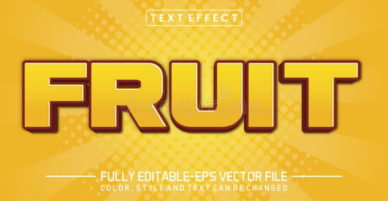 Fruit Text Editable Style Effect Stock Vector - Illustration of modern ...