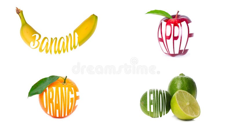 Fruit Text Making an Amazing Effect, with Your Name on it Stock ...