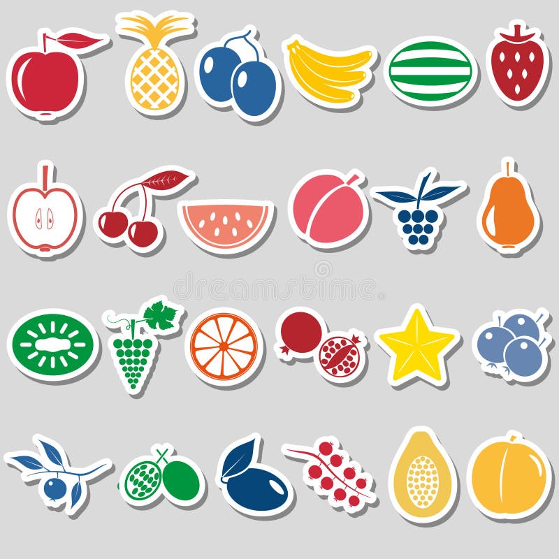 Fruit Theme Color Simple Icons Seamless Modern Pattern Eps10 Stock ...