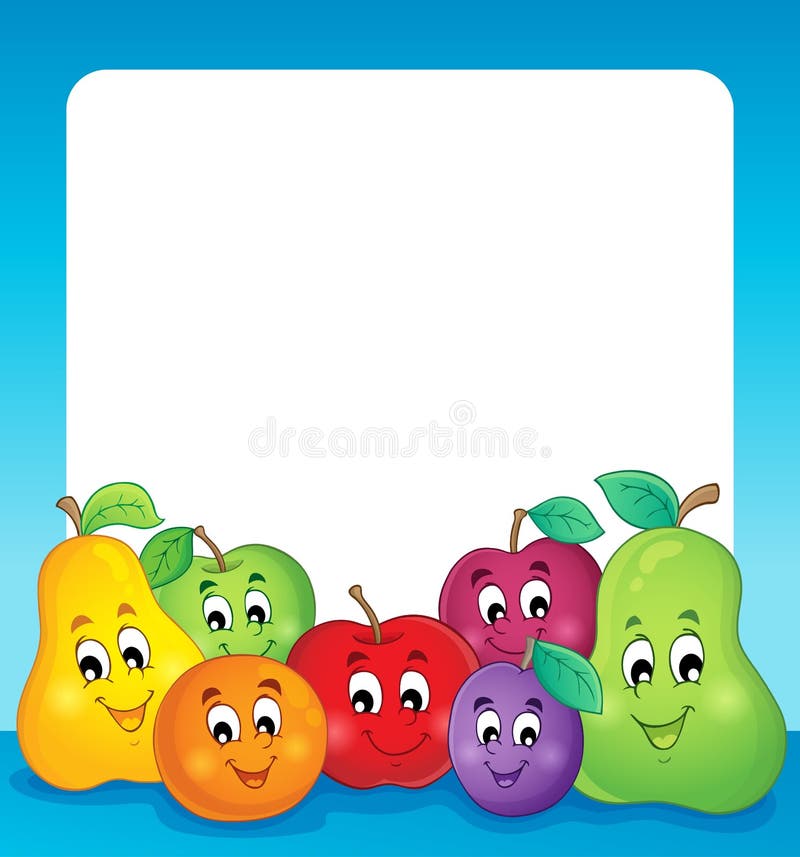 Cartoon Fruit Photo Frame [1] Stock Vector - Illustration of colours ...