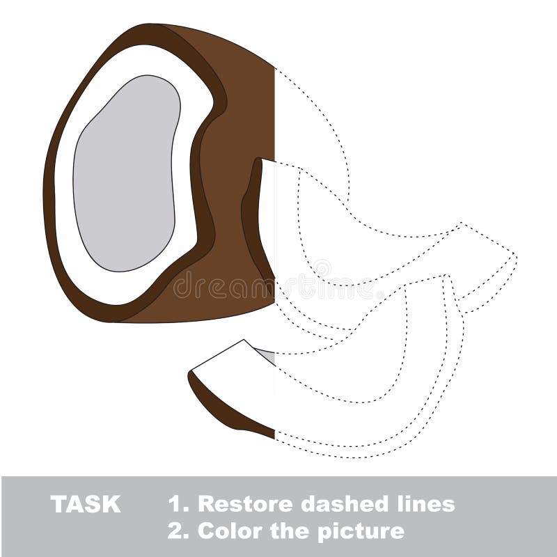 Fruit To Be Colored. Vector Trace Game. Stock Vector - Illustration of ...