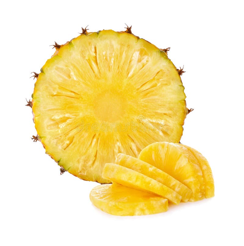 Ananas Avec Des Tranches Sur Un Fond Blanc, Fruit Photo stock - Image ...