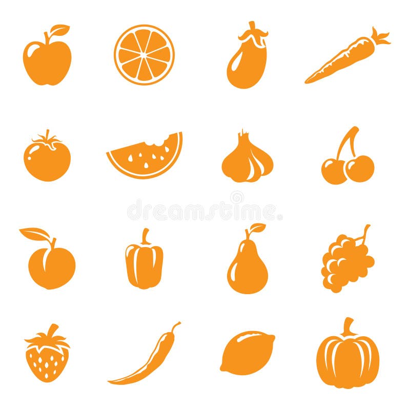 Fruit & Veg Icons stock vector. Illustration of grapes - 45748661