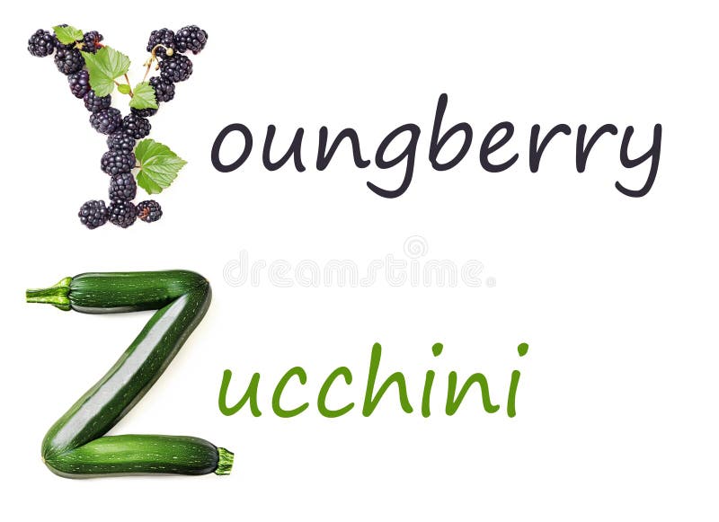 Fruit And Vegetable Alphabet Letters Y And Z Stock Illustration Illustration Of Reading