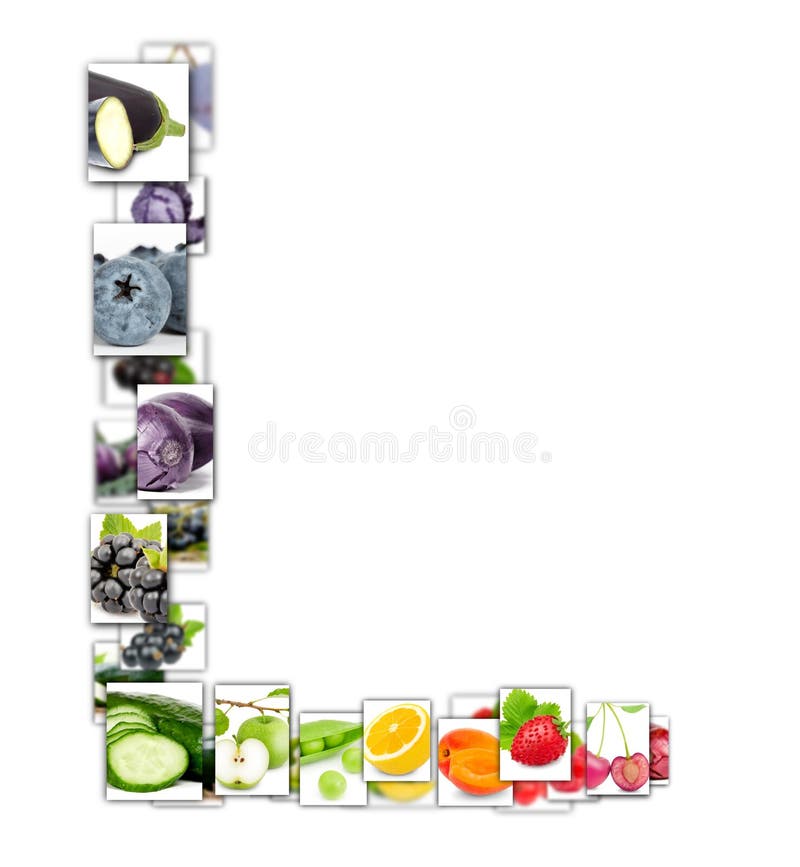 Fruit and Vegetable Letter stock image. Image of closeup - 114528207