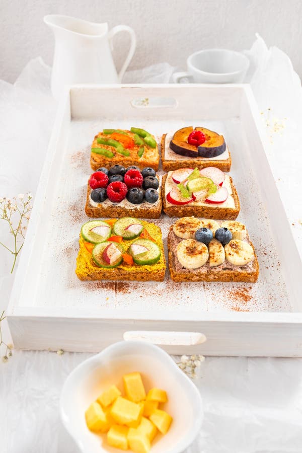 Fruit Vegetable Sandwiches Delicious Breakfast Snack Stock Photo ...