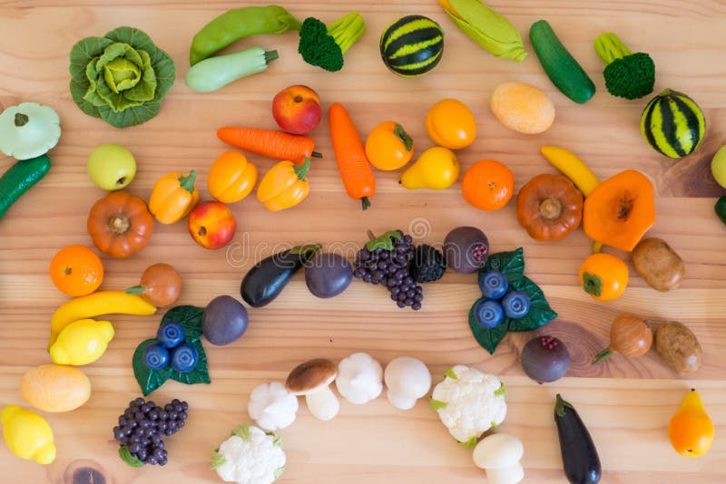 Fruit and Vegetables Arranged As a Rainbow Stock Image - Image of ...