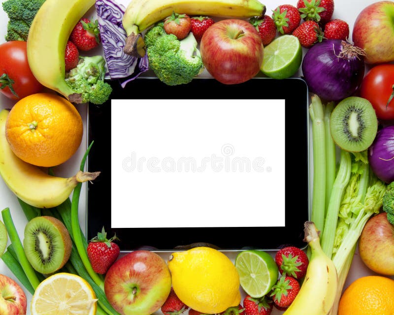 Fruit and Vegetables Background Stock Photo - Image of mobile, recipe ...