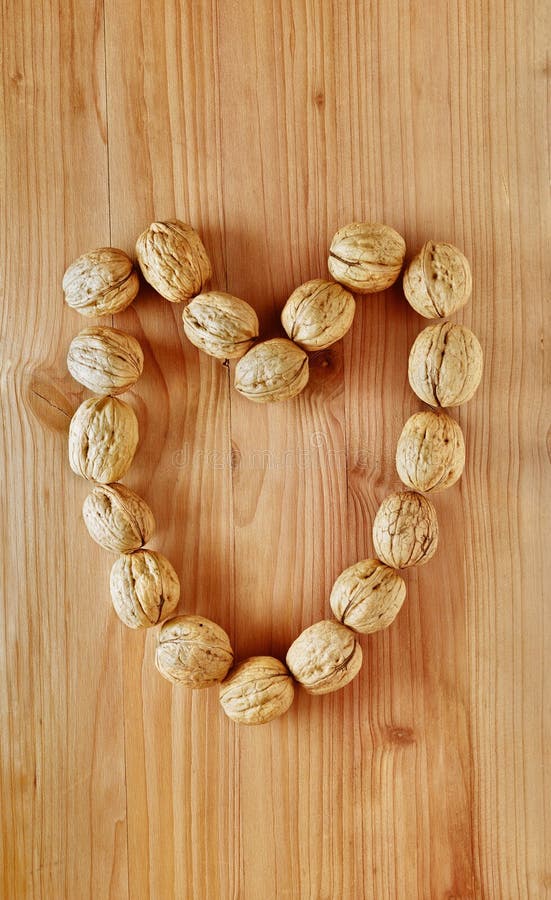 Heart Shaped with Fruit of Walnuts Stock Photo - Image of nuts, walnut ...