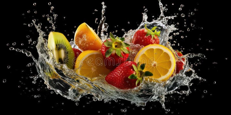 Fruit in Water Splash Fruit in Water Splash Fruit in Water Stock ...