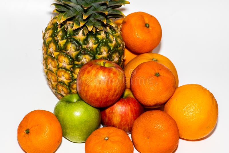 Fruit on a White Background Stock Photo - Image of food, healthy: 245994544