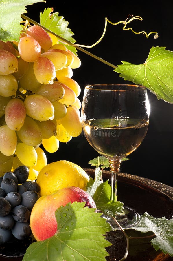 Fruit and wine. stock photo. Image of crop, autumn, cluster - 17389282