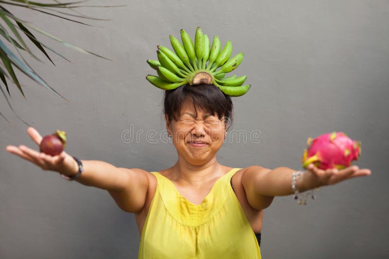 Fruit woman stock photo. Image of healthy, amusing, dragon - 24522482