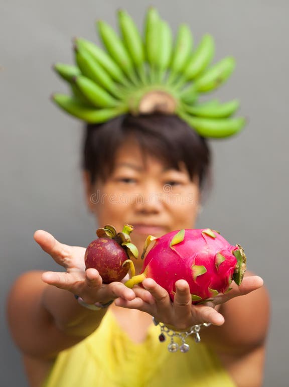 Fruit woman stock image. Image of dragon, funny, banana - 24522499
