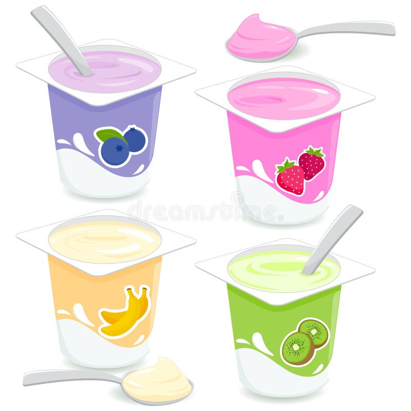 Flavored Yogurts Stock Illustrations – 5 Flavored Yogurts Stock ...