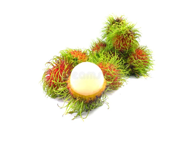 Delicioso Doce Do Rambutan Fresco No Contexto Branco Imagem de Stock ...