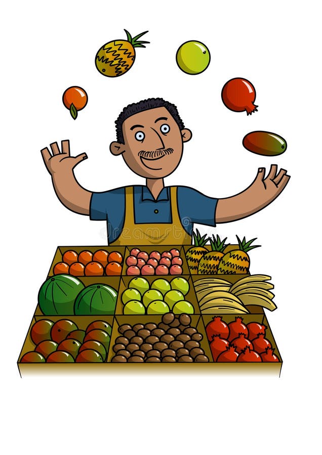 Fruiterer stock vector. Illustration of business, vector - 53222659