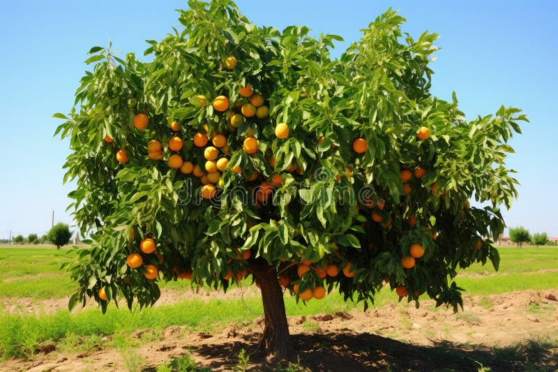 A Fruitless Citrus Tree in an Orchard Stock Image - Image of fruit ...