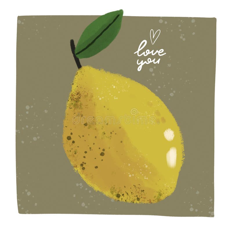 Cartoon Lemon, Hand Drawing Lettering. Summer Colorful Illustration ...