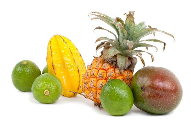 Still Life of Fresh Fruits on White Background Stock Photo - Image of ...
