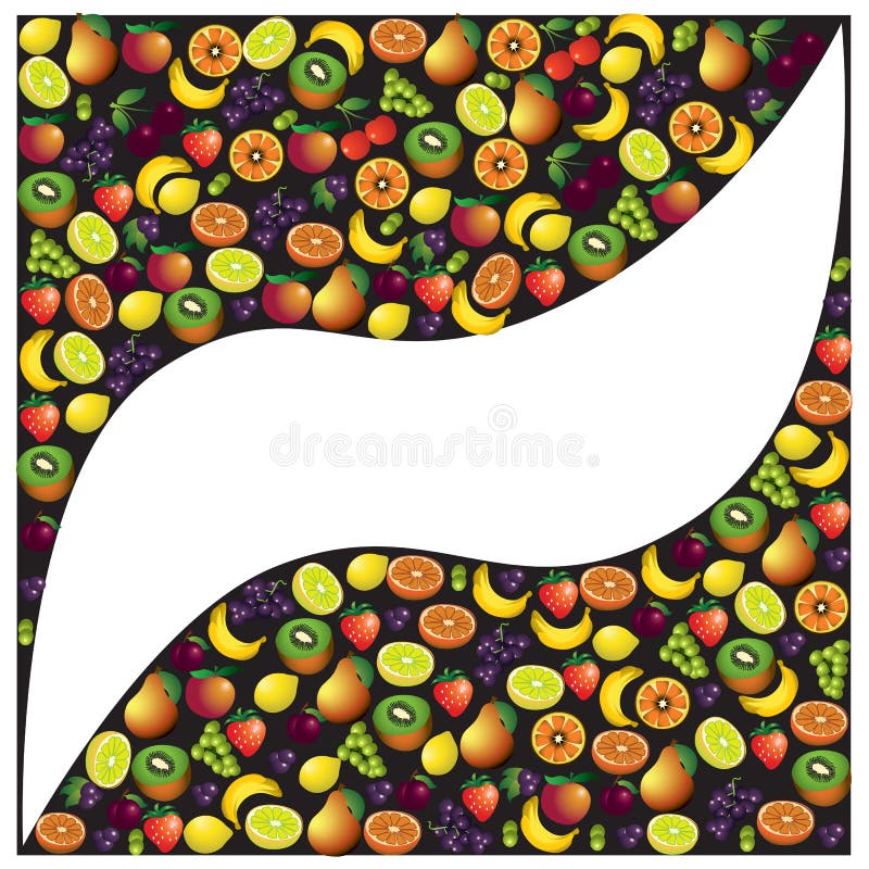 Fruits Abstract Composition, Different Fruits Icon Set, Vector I Stock ...
