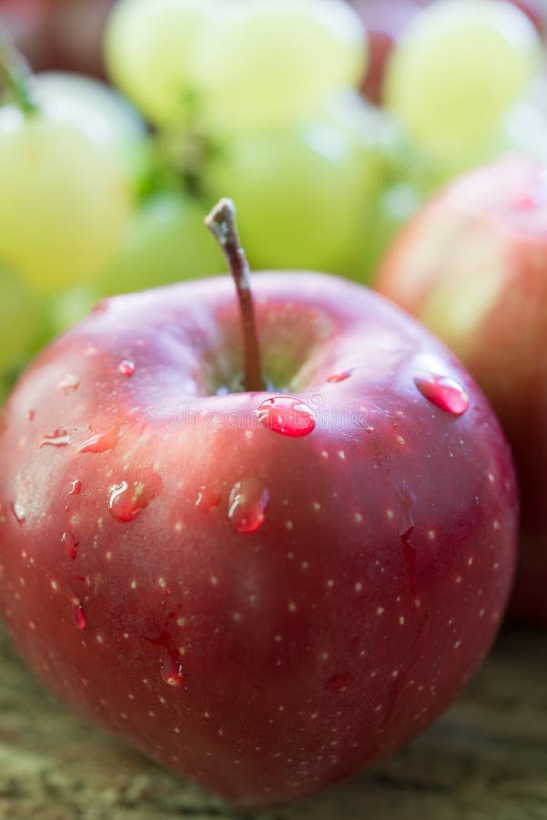 Fruits apple and grape stock photo. Image of fruits, fresh - 81075582