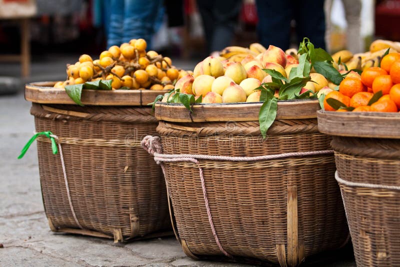 Fruits in baskets stock image. Image of corn, crop, food - 19210137
