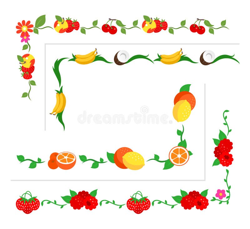 Berries Borders Stock Illustrations – 735 Berries Borders Stock ...