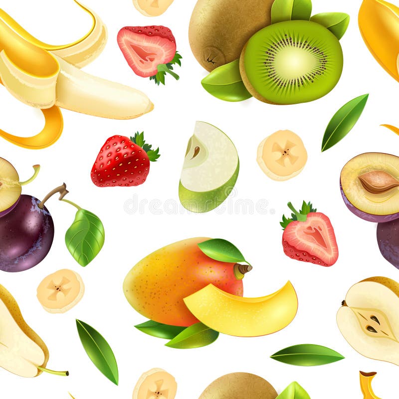 Fruits Berries Seamless Colorful Pattern Stock Vector - Illustration of ...