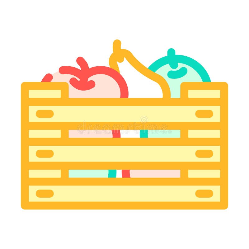 Fruits in Box Color Icon Vector Illustration Stock Vector ...
