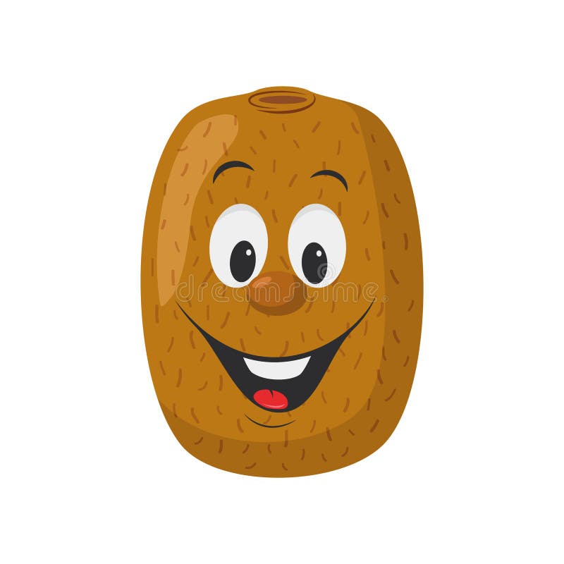 Smiling Kiwi Cartoon Isolated Stock Vector - Illustration of dessert ...