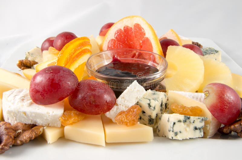 Fruits and cheeses. stock image. Image of dessert, pecan - 51415891