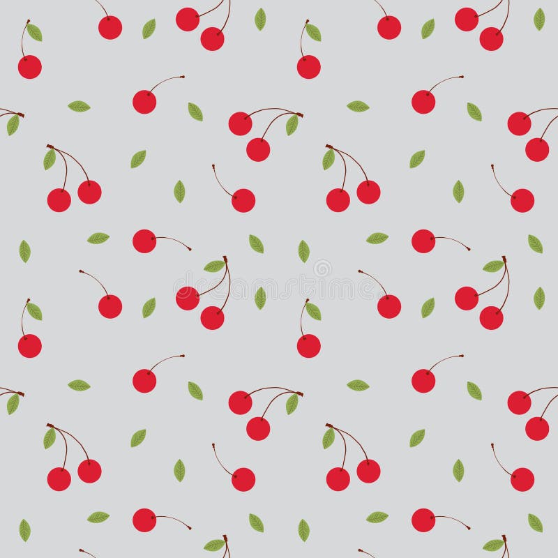Fruits Cherry Seamless Patterns Vector Stock Vector - Illustration of delicious, fabric: 88461741