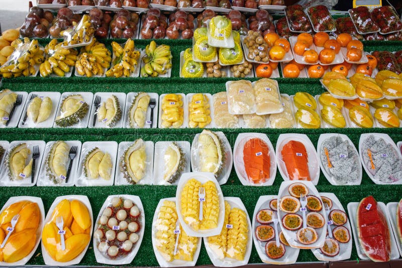 Fruits on the Counter at the Market Stock Photo - Image of thailand ...