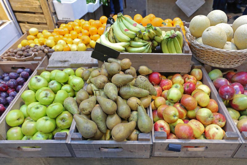 Fruits in Crates stock photo. Image of healthy, chestnuts - 164270064