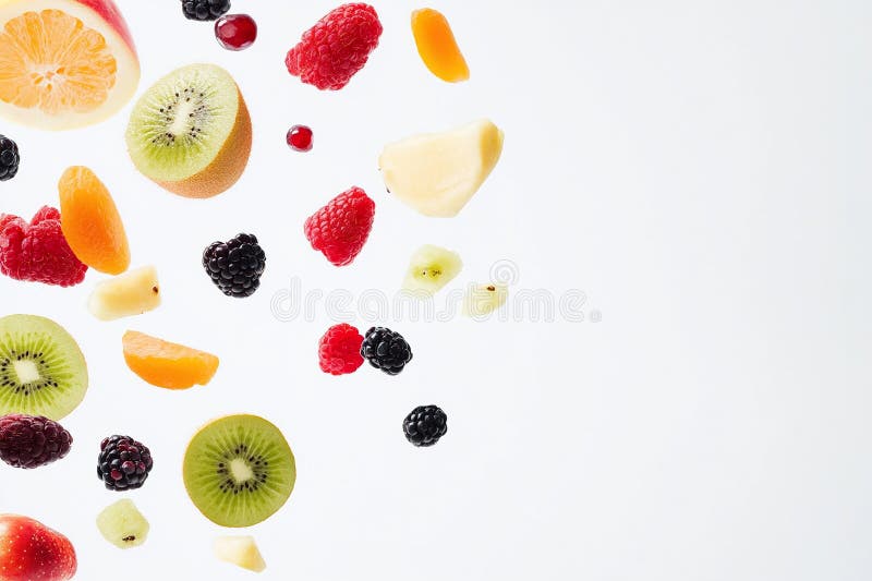 Fruits of Different Species Cascading Down the Side of the Image Stock ...