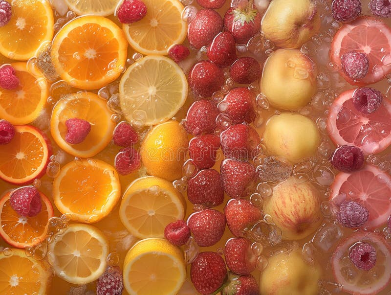 Fruits Dishes, Aerial View that Capture Detailed Textures of Drink ...